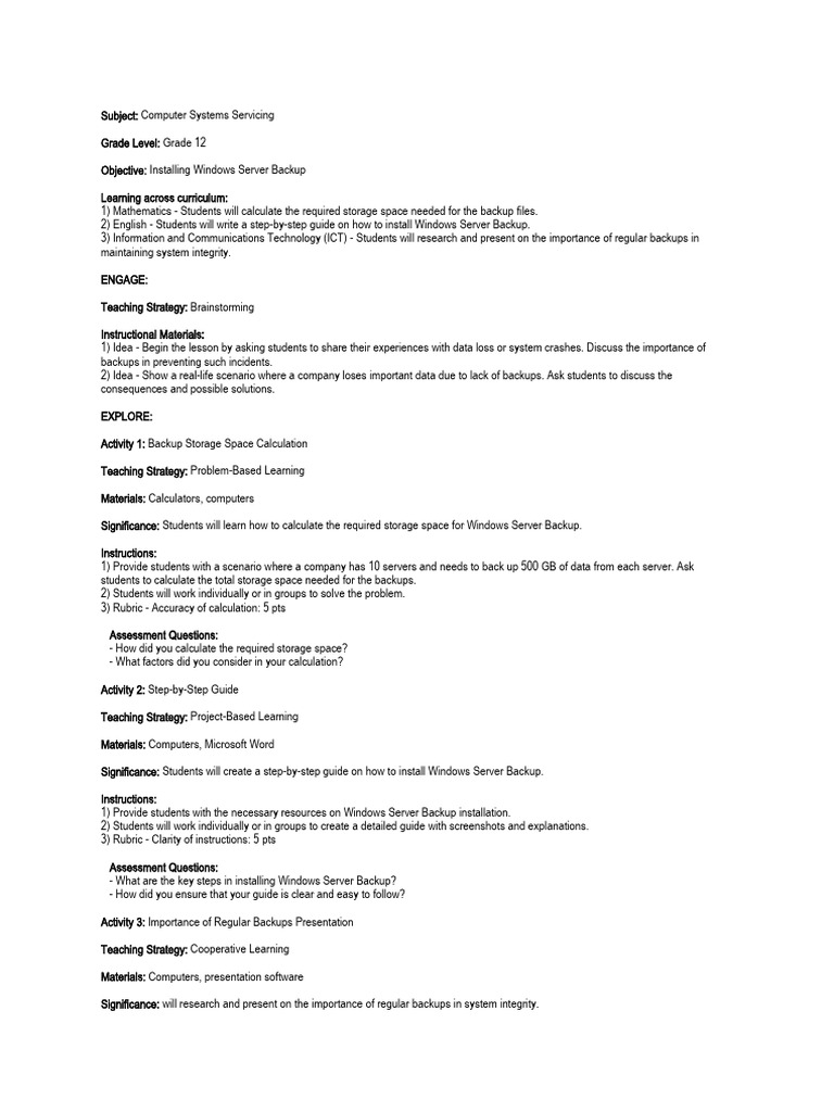 Lesson Plan-2 | PDF | Backup | Inquiry Based Learning