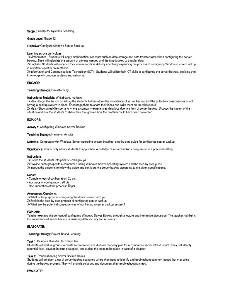 lesson_plan-1 | PDF | Backup | Educational Technology