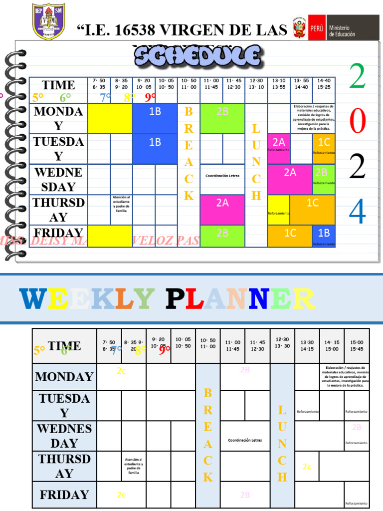 Horario Semanal Docente | PDF