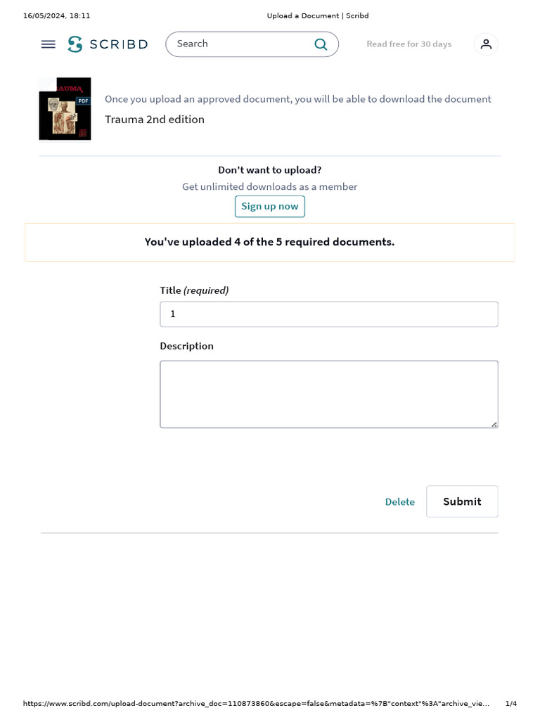 Trauma 2nd Edition: You've Uploaded 4 of The 5 Required Documents ...