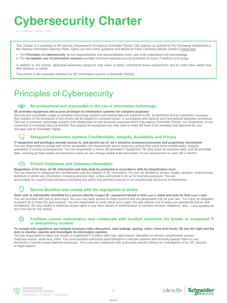 Cybersecurity Charter Overview | PDF | Security | Computer Security
