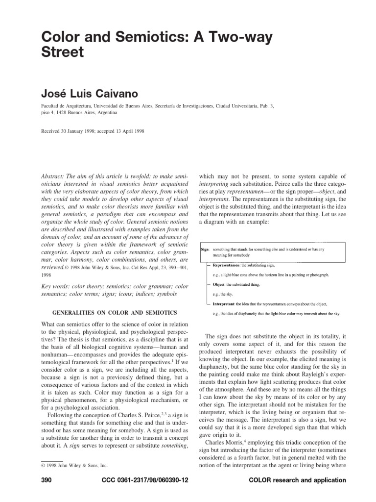 Color Theory and Semiotic Analysis | PDF | Color | Semiotics