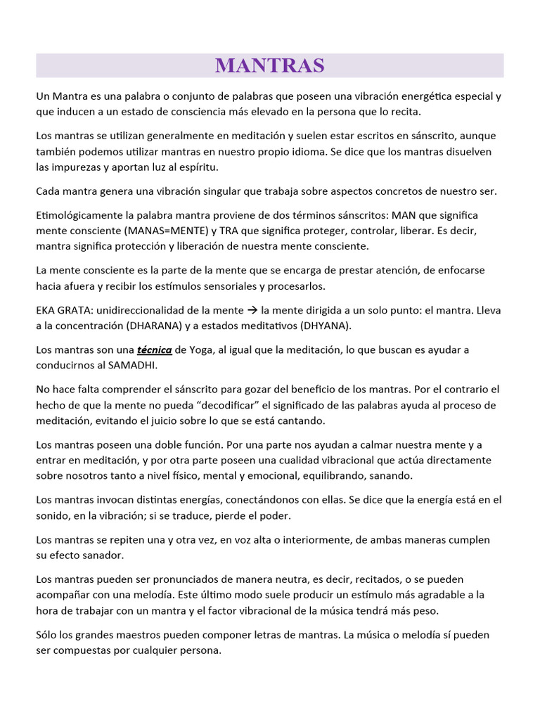 13-MANTRAS E ISHWARAS | PDF | Mantra | Meditación