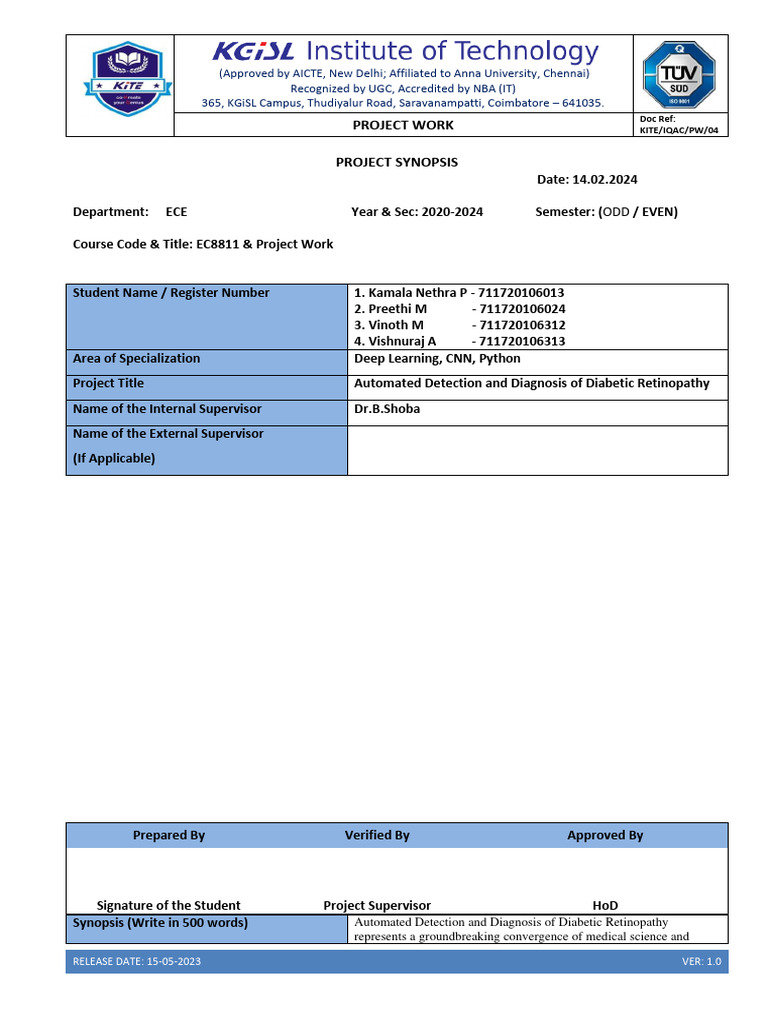 Project Synopsis | PDF | Machine Learning | Artificial Intelligence