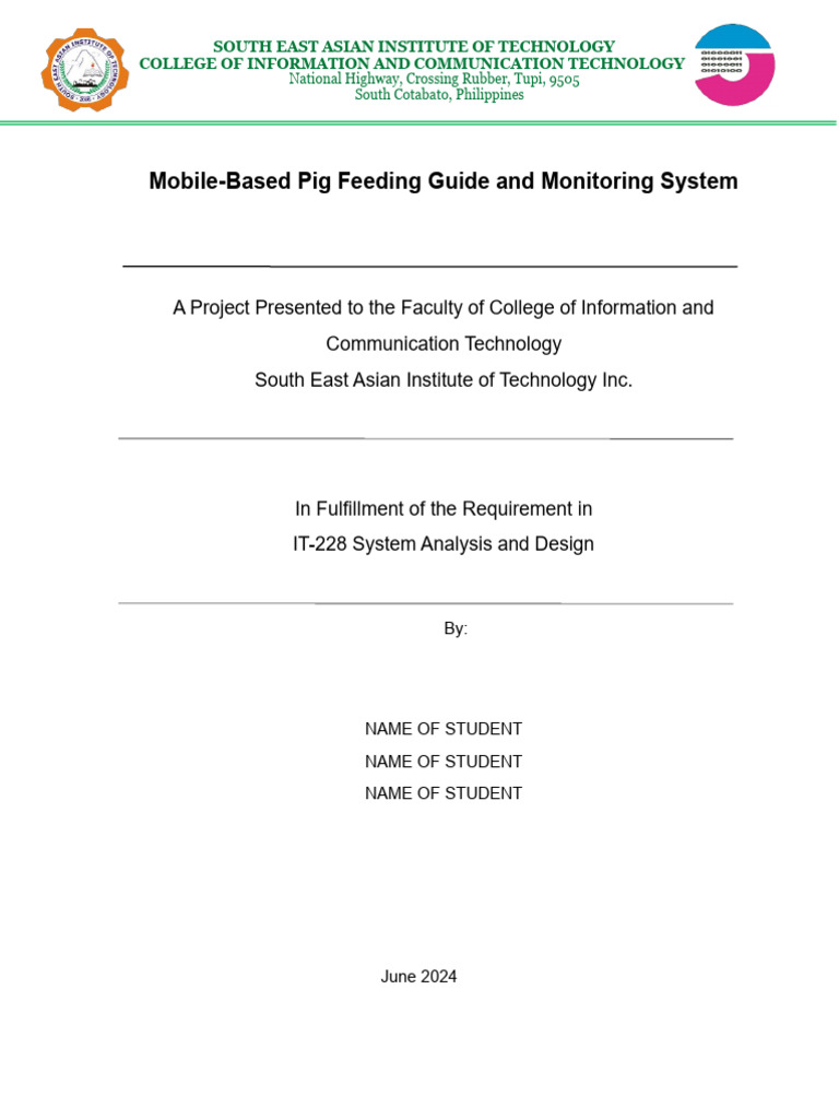Final Pig Feeding Guide System Capstone | PDF | Pig | Animal Welfare