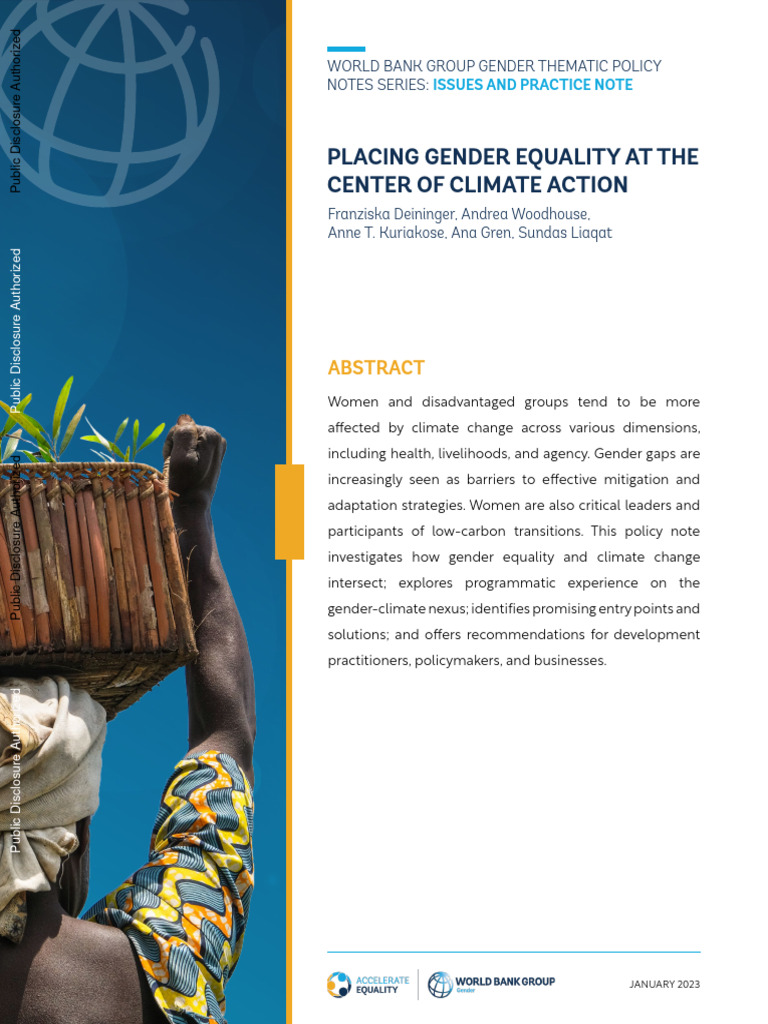 Placing Gender Equality at The Center of Climate Action | PDF | Climate ...