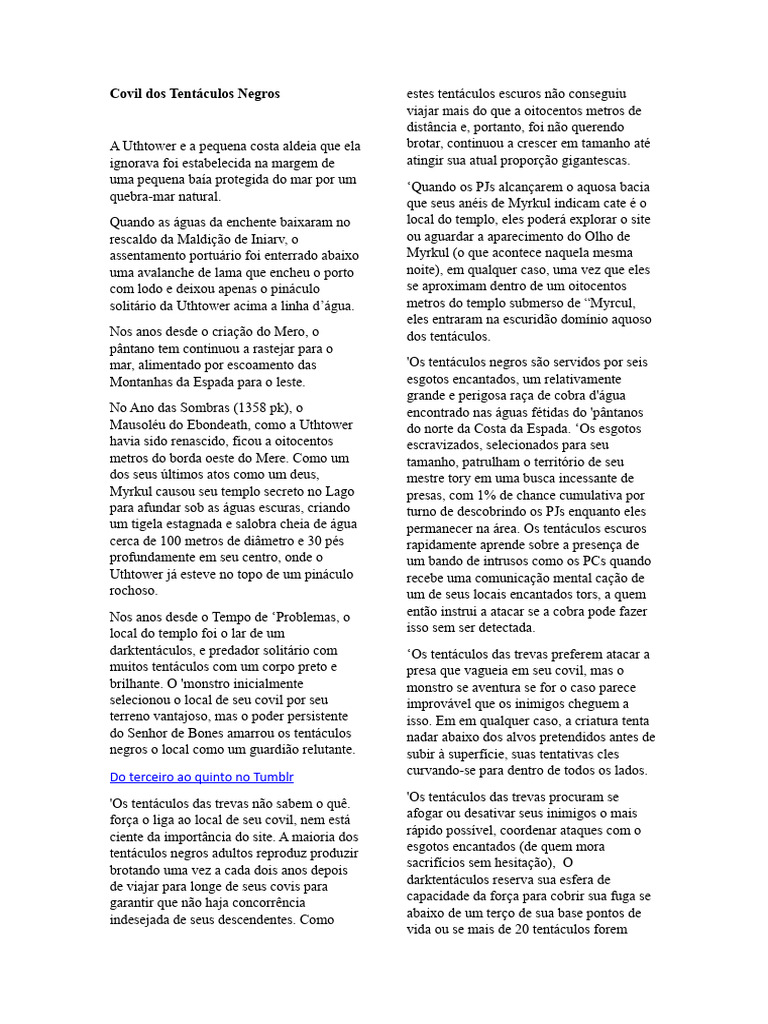 A Lenda da Uthtower Submersa | PDF | Dragão | Olho