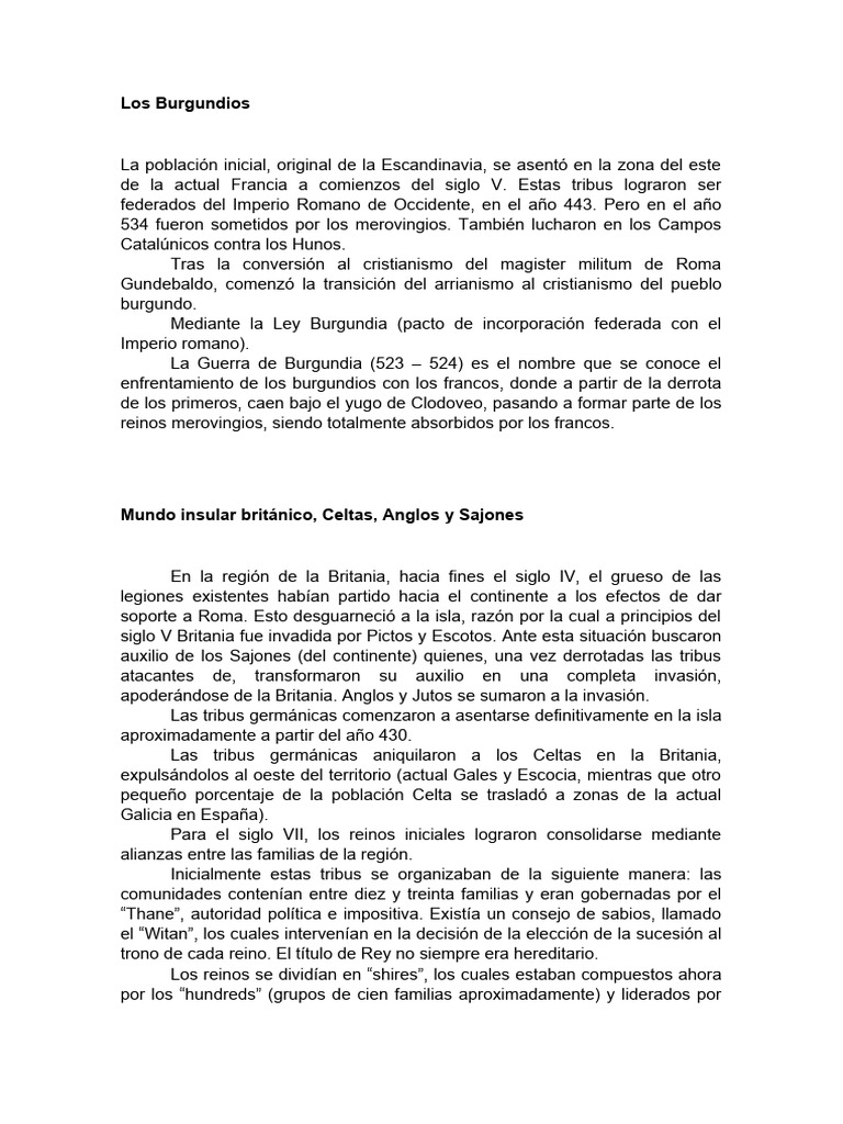Historia de los Burgundios y Tribus Germánicas | PDF | Bretaña romana ...