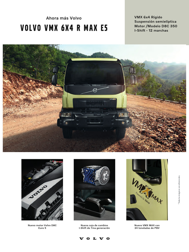 Volvo VMX 6x4 R Max E5: Ficha Técnica | PDF | Eje | Sistema de freno ...