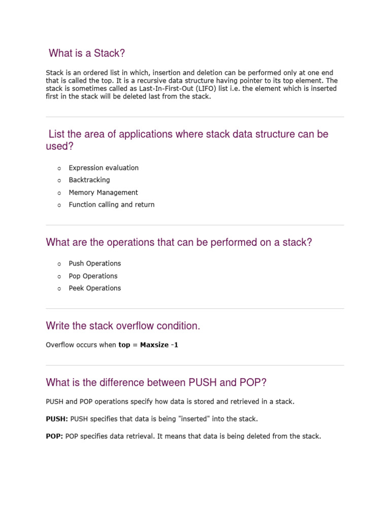 Stack | PDF | Pointer (Computer Programming) | Queue (Abstract Data Type)