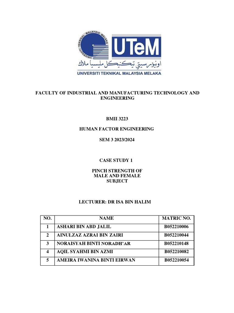 Human Factor Engineering Case Study 1 | Download Free PDF | Human Factors And Ergonomics ...