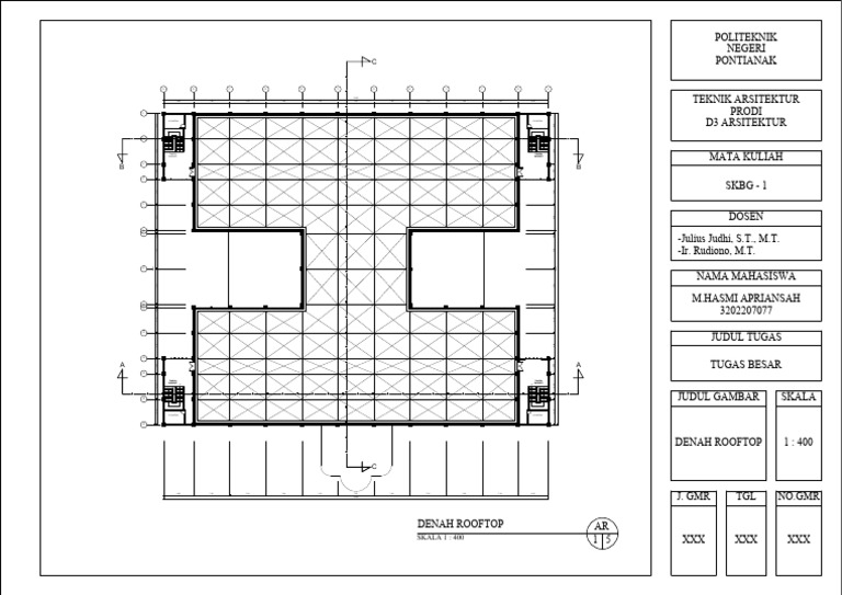Denah Rooftop AR: SKALA 1: 400 | PDF