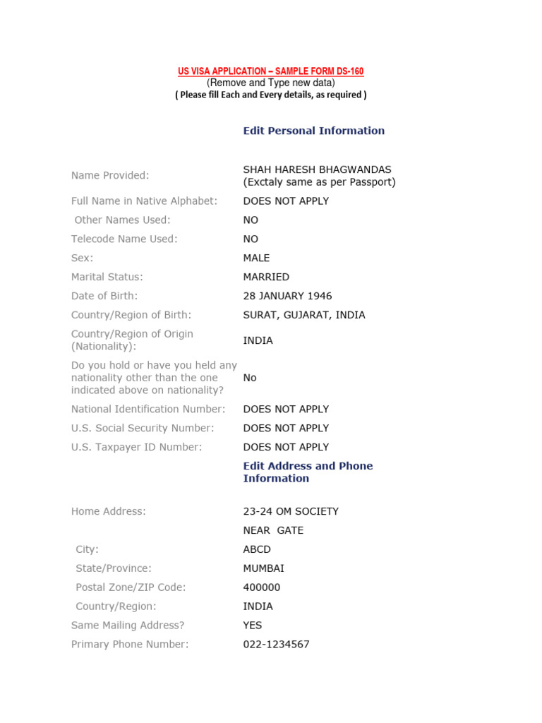 Ds 160 | PDF | Travel Visa | Passport