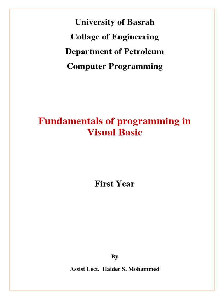Visual Basic 2010 Programming Basics | PDF | Data Type | Boolean Data Type