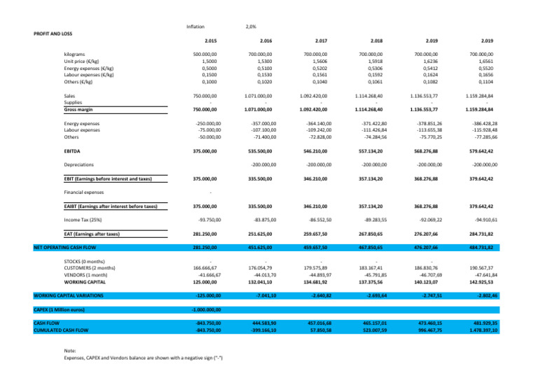 02 - Cash Flow Calculation Including Inflation and Including Solution ...