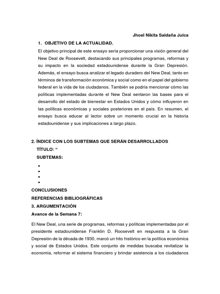 Avanse S7 | PDF | Nuevo acuerdo | Gran depresion