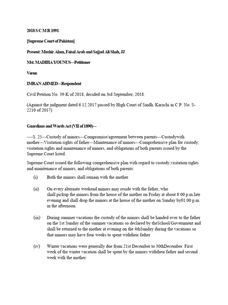 2018 S C M R 1991 - Complete Citation | PDF | Contact (Law) | Justice