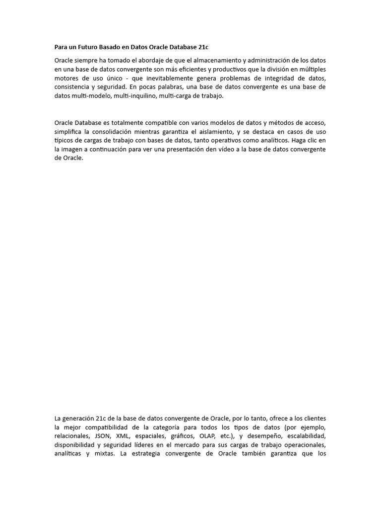 Oracle Database Pdf Bases De Datos Json