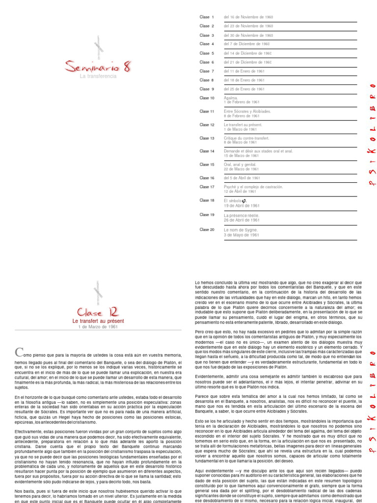 C - U3 - Sem 8 - Lacan | PDF | Mente inconsciente | Platón