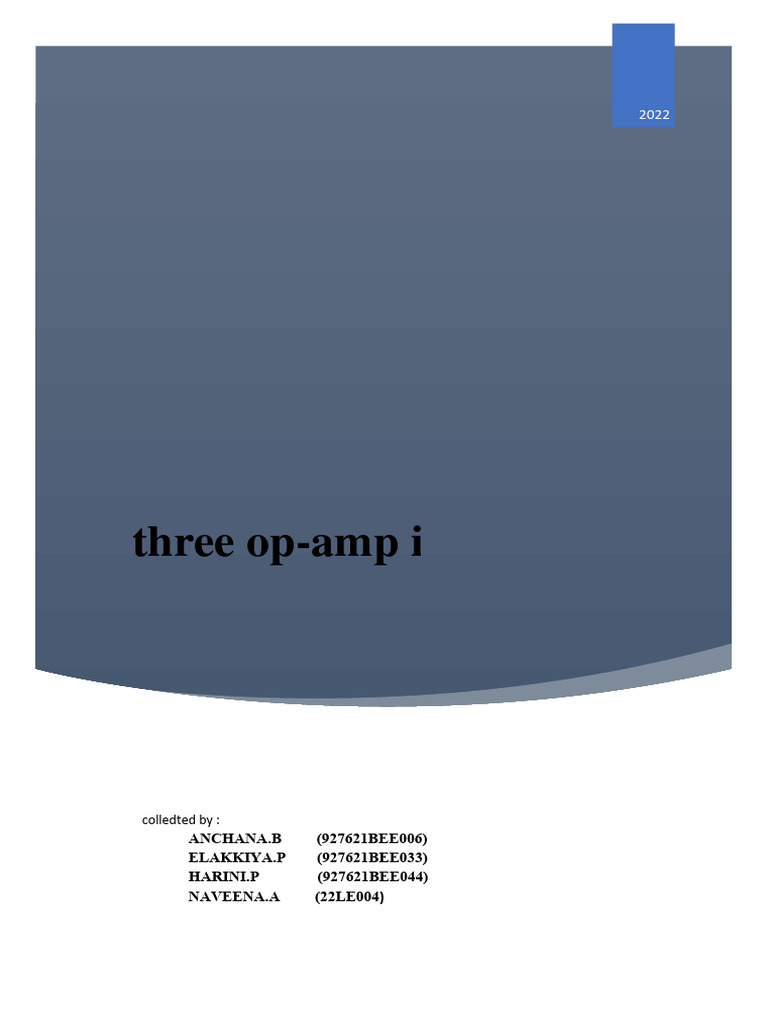 The Commonly Used Three Op Amps | PDF | Operational Amplifier | Amplifier
