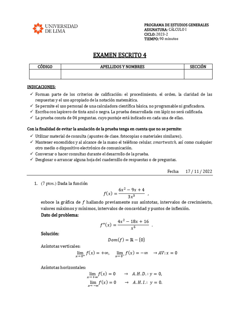 EE4 11sol | PDF | Asíntota | Matemáticas
