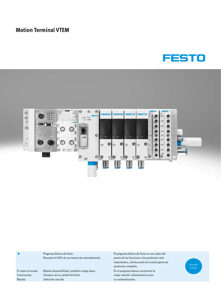 Festo VTEM | PDF | Uso eficiente de energía | Válvula