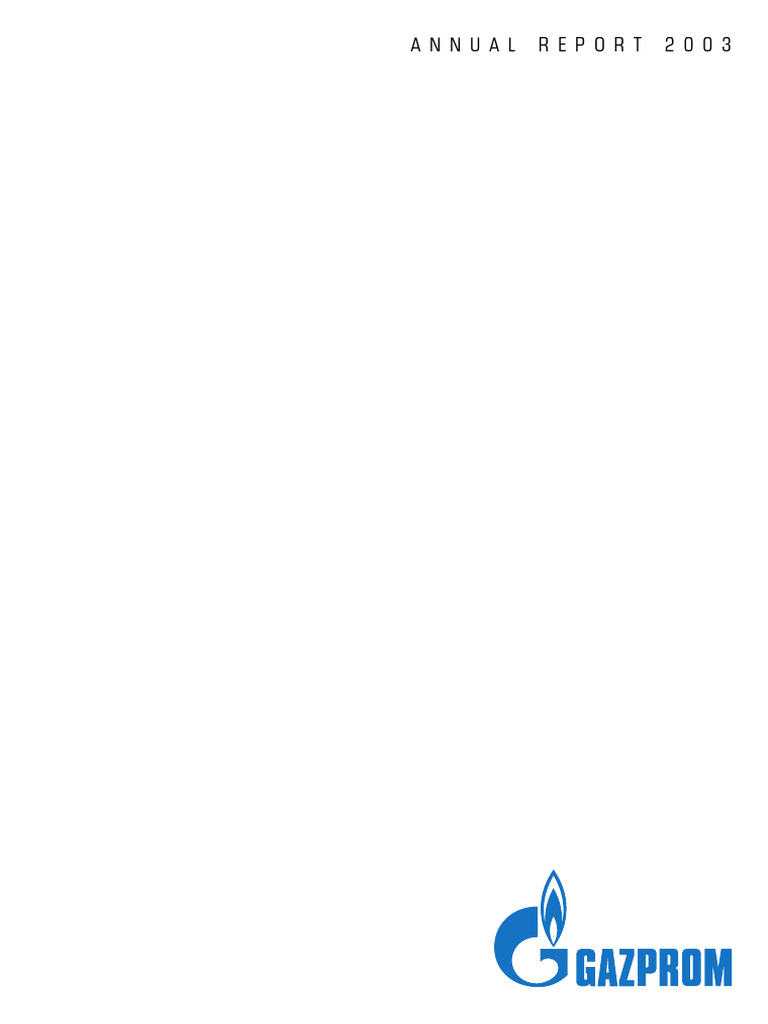 Gazprom Annual Report 2003 (English) | PDF | Natural Gas | Fuels