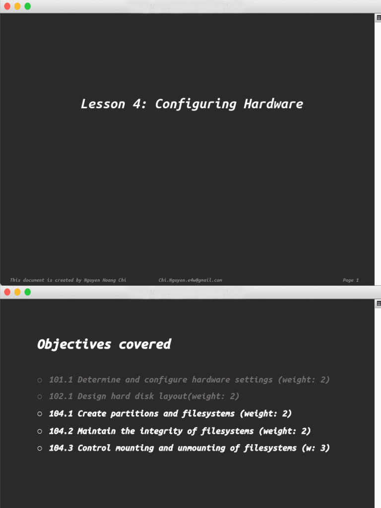 Lesson 4 - Configuring Hardware - Part 2 | PDF | File System | Computing