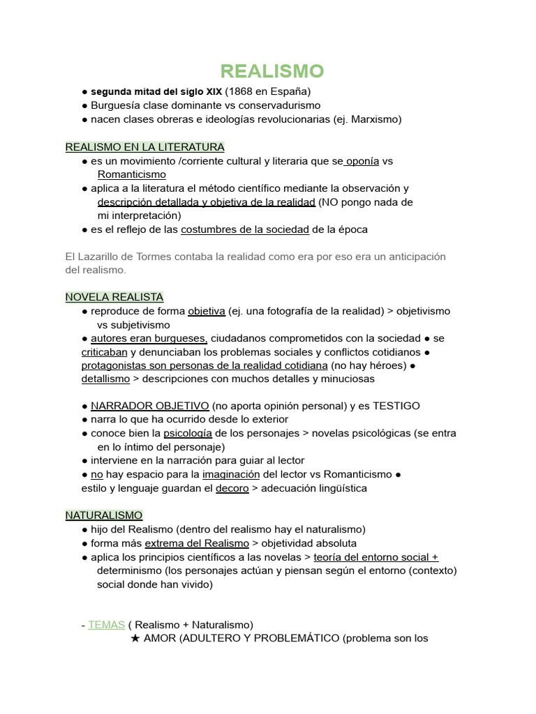 Realismo - Naturalismo | PDF | Realismo literario