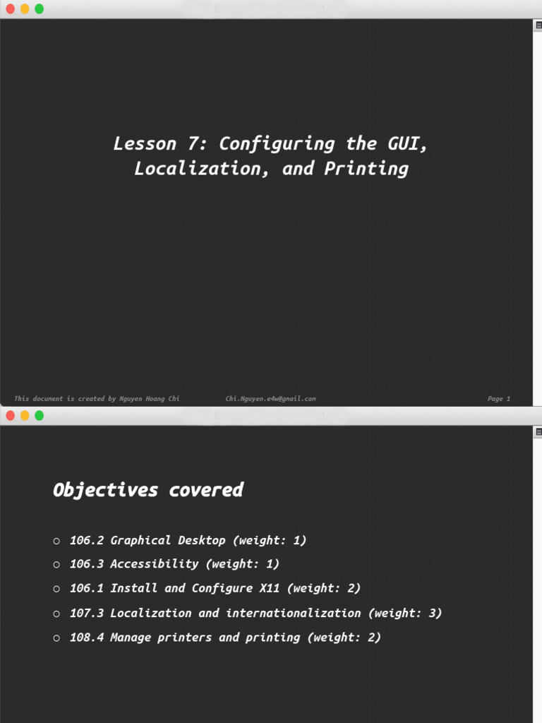 Lesson 7 - Configuring The GUI, Localization, and Printing - Part 1 | PDF | Desktop Environment ...