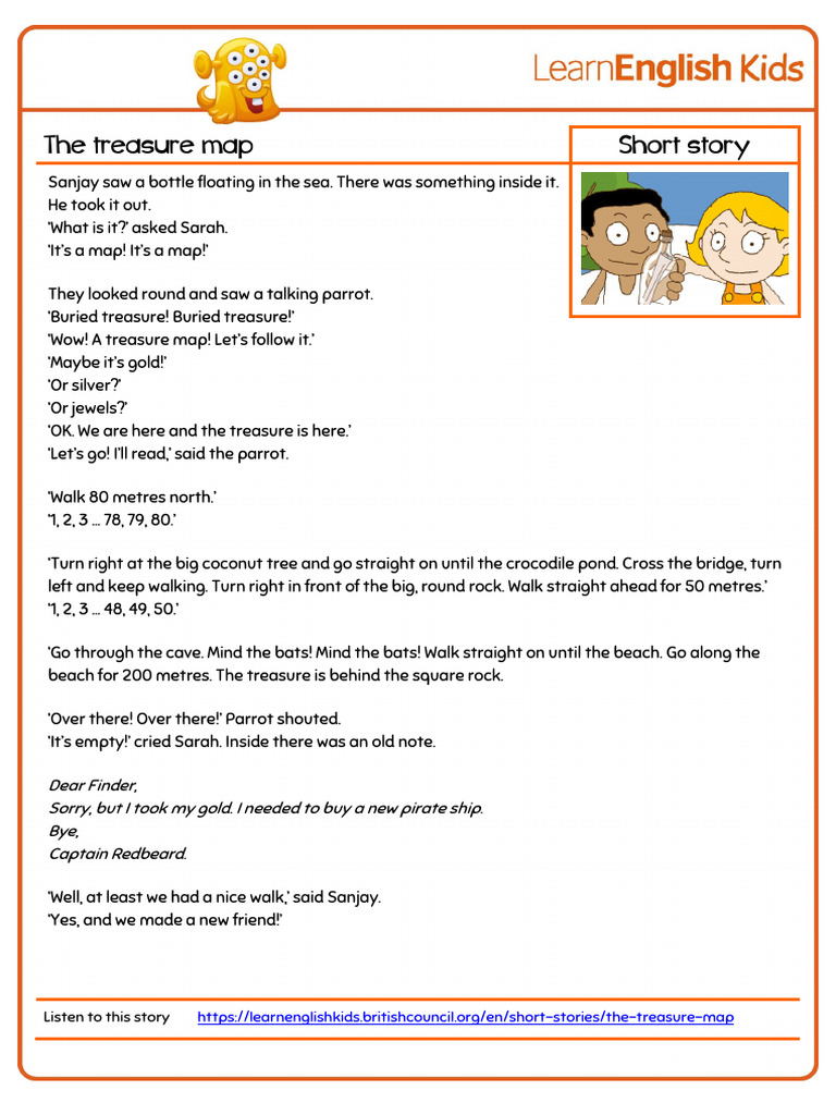 Short Stories The Treasure Map Transcript | PDF