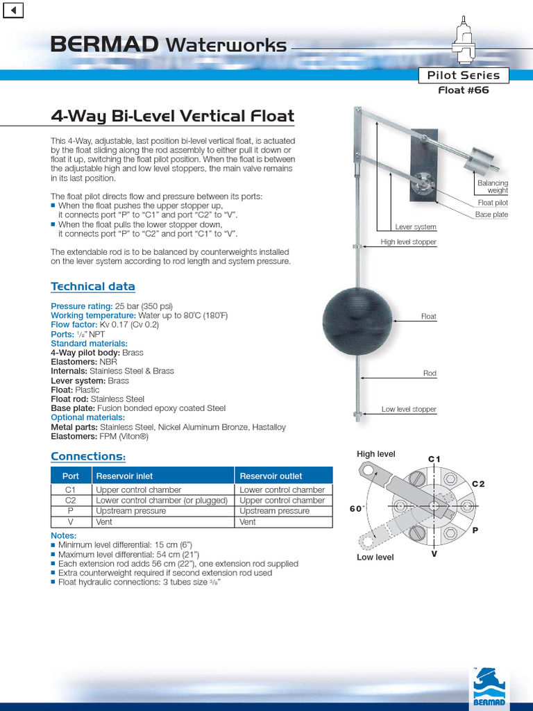 Float Pilot #66 | PDF | Valve | Mechanical Engineering