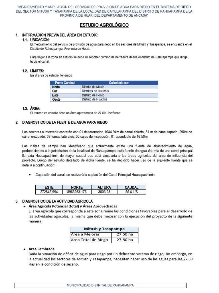 Estudio Agrologico | PDF | Riego | Agricultura