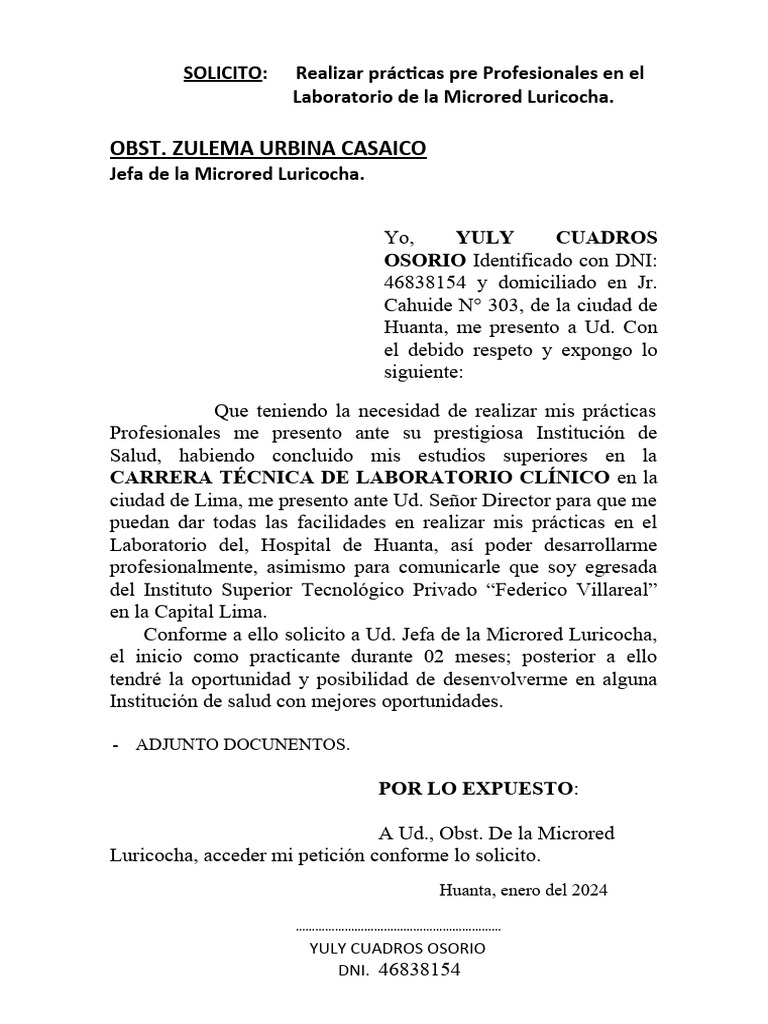 Solicitud de Practica | PDF