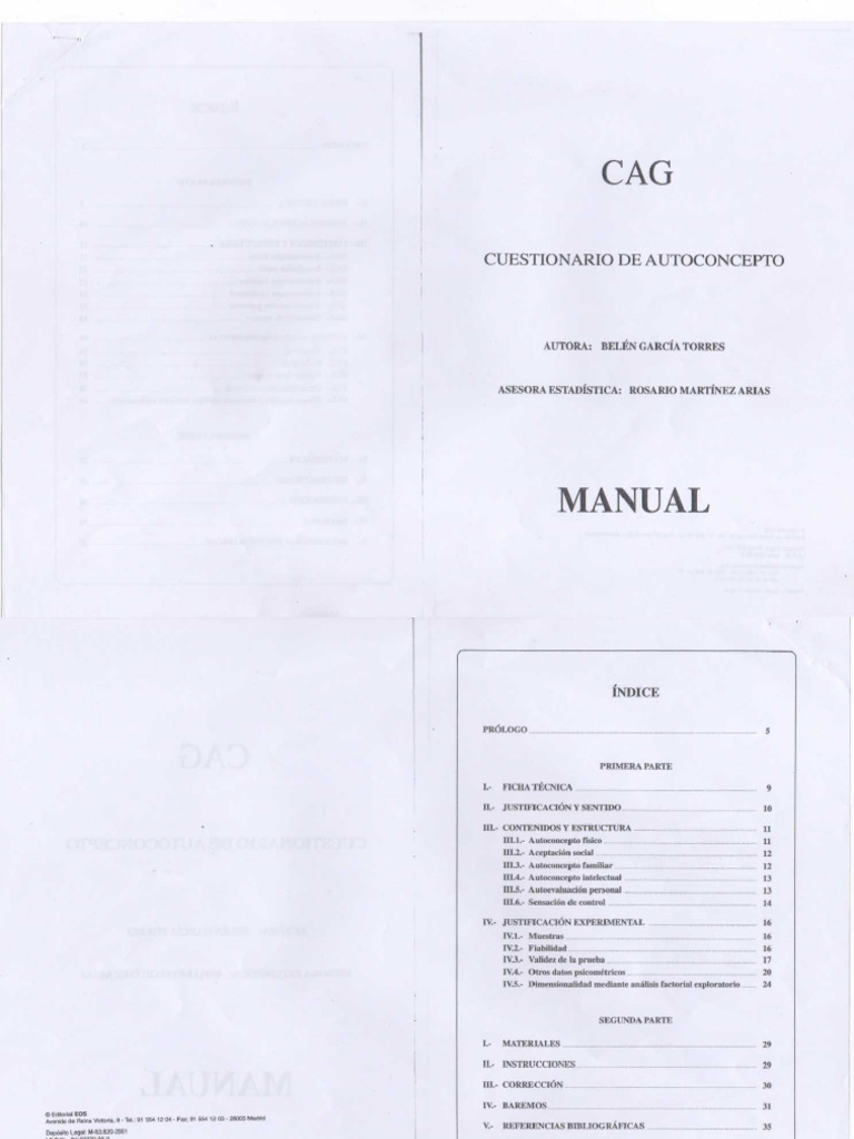 Manual Del Cuestionario de Autoconcepto | PDF