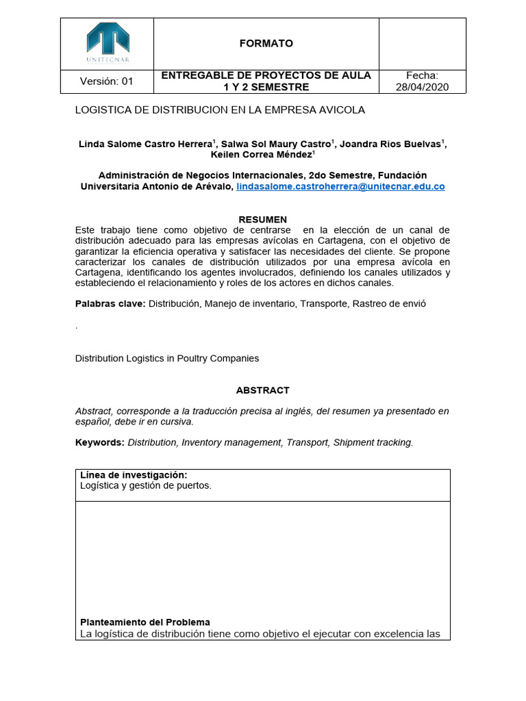 Formato Entregable 1 2 Semestre | PDF | Al por menor | Business