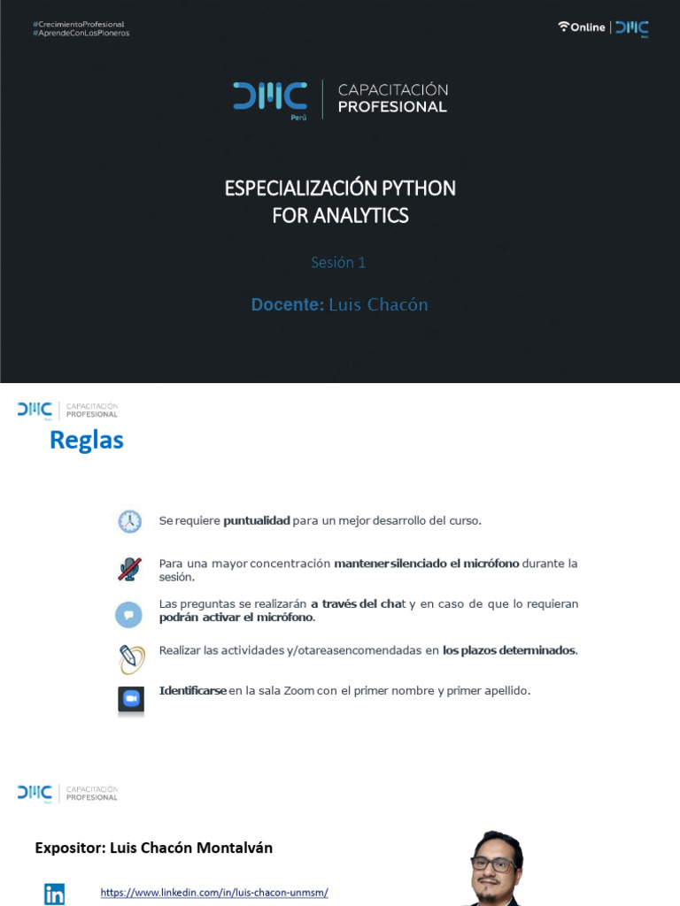 Especialización Python - Sesión 01 | PDF | Inteligencia de negocios | Procesamiento de datos