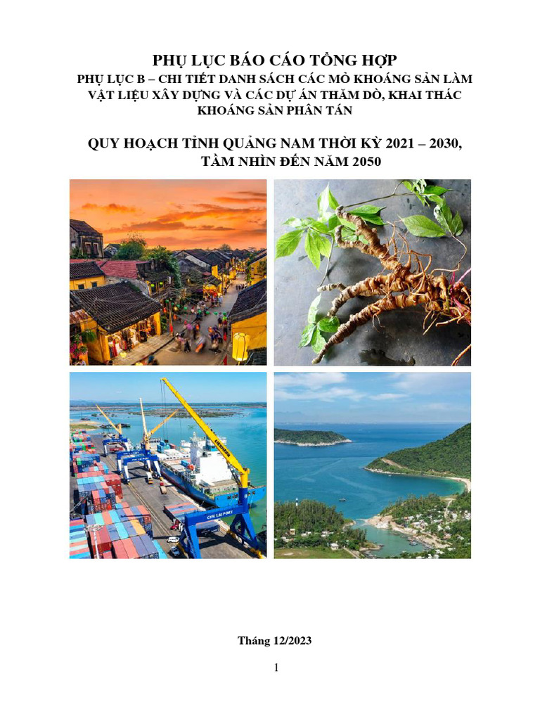 2 - Phå Luc B - Kèm Theo Báo Cáo Tõng Hãp Quy Ho¡ch Ténh Qu NG Nam | PDF