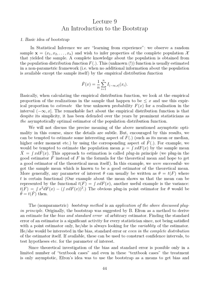 Introduction to Bootstrap Methods | PDF | Bootstrapping (Statistics) | Estimator