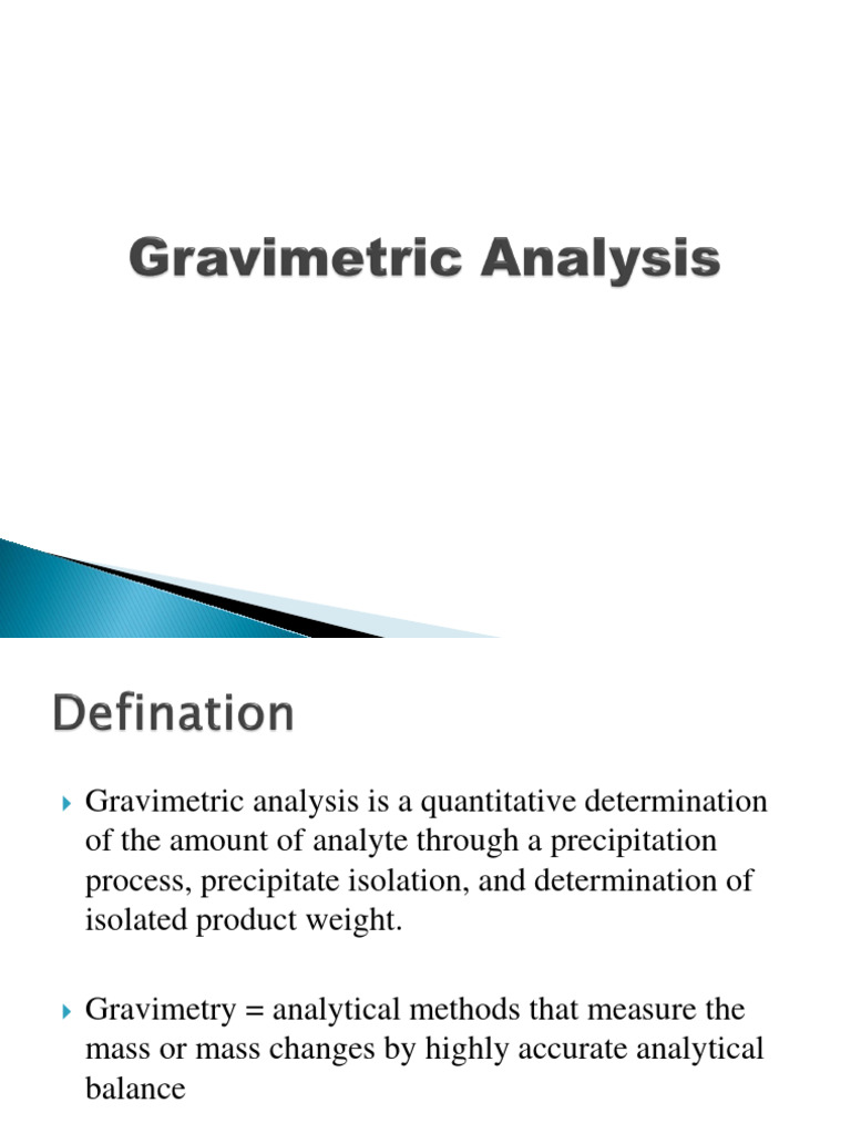 Gravimetric Analysis: Techniques & Principles | PDF | Precipitation ...