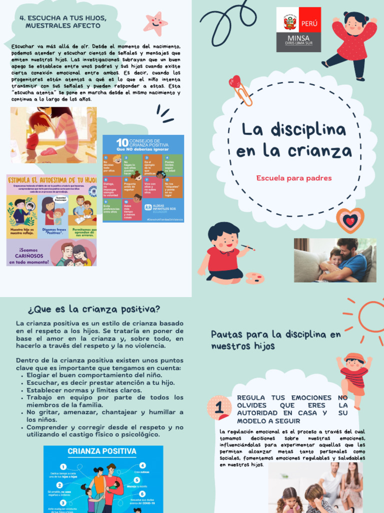 Folleto Díptico Infantil Escuela de Padres | PDF | Las emociones ...