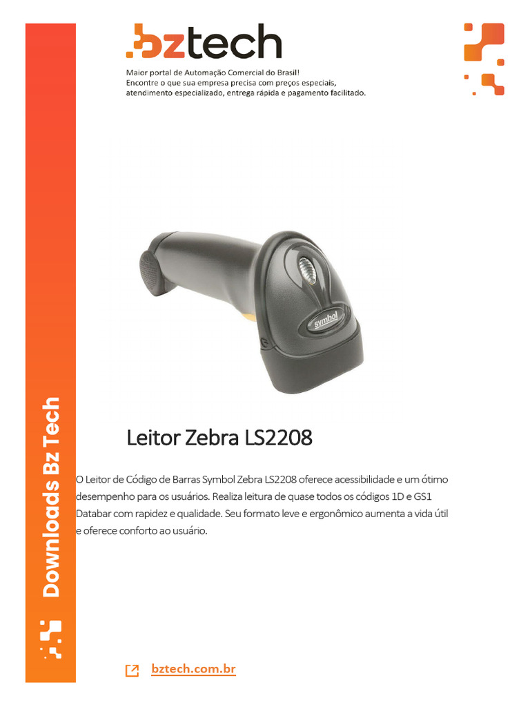Manual Guia Rapido Zebra ls2208 | PDF | Código de barras | USB