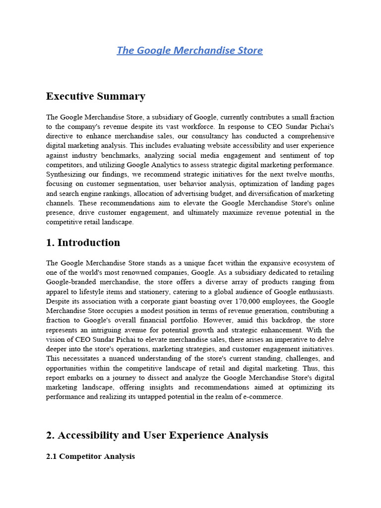 The Google Merchandise Store | PDF | Popular Culture & Media Studies ...