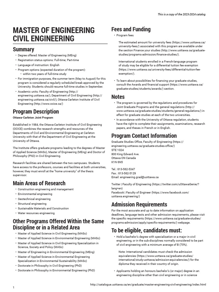 Master of Engineering in Civil Engineering | PDF | Buckling | Concrete