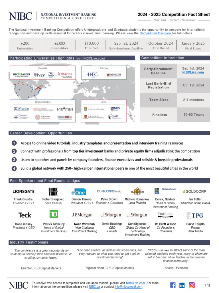 NIBC Fact Sheet 2025 | PDF | Mergers And Acquisitions | Valuation (Finance)