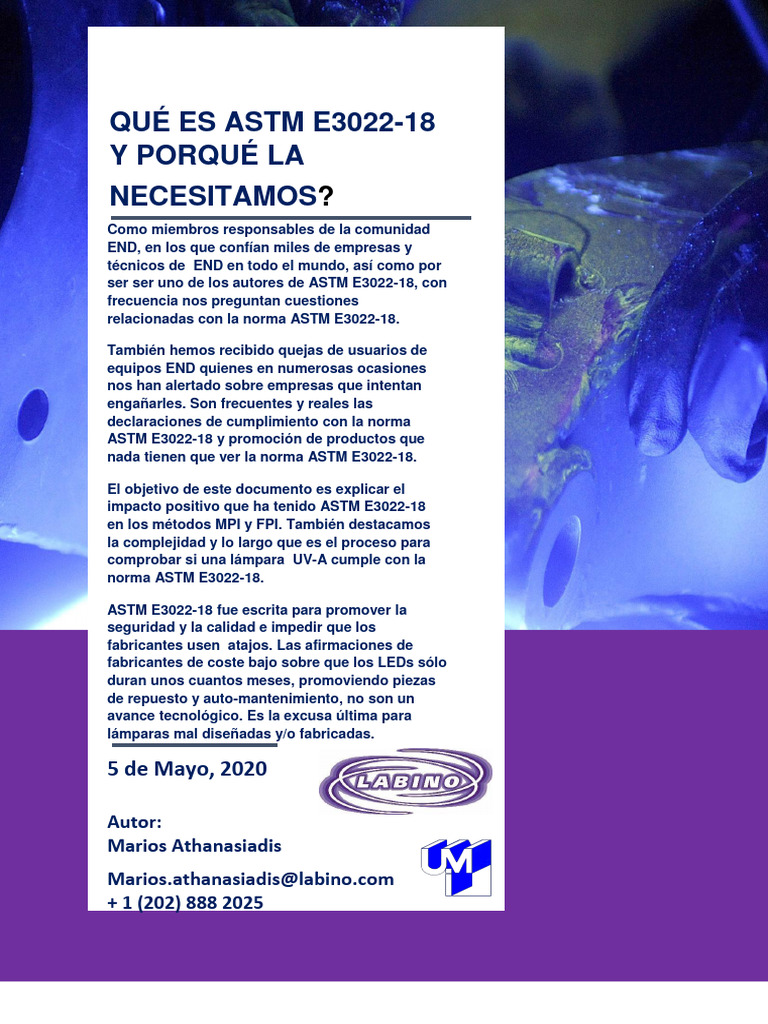 What Is ASTM E3022 18 Spanish | PDF | Ultravioleta | Diodo emisor de luz