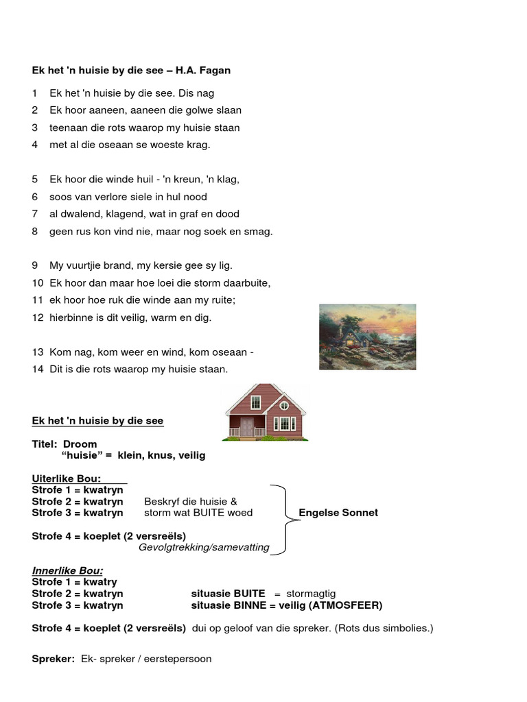 Huisie by Die See Notas Antwoorde | PDF