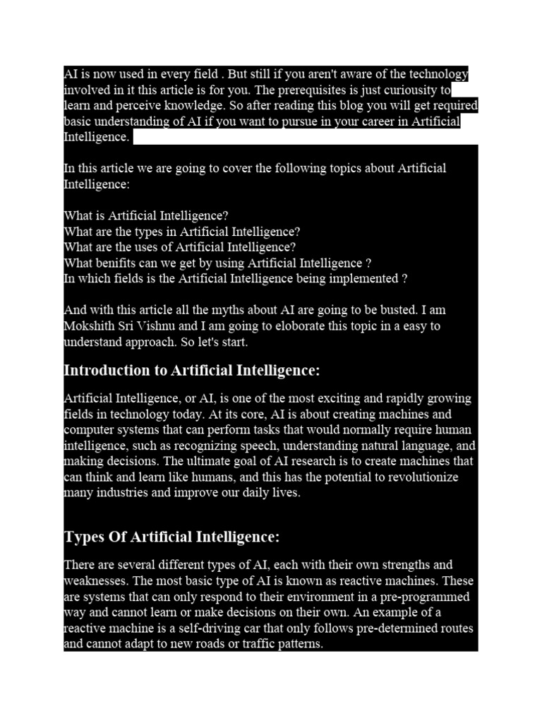 Understanding Artificial Intelligence Basics | PDF | Intelligence (AI ...