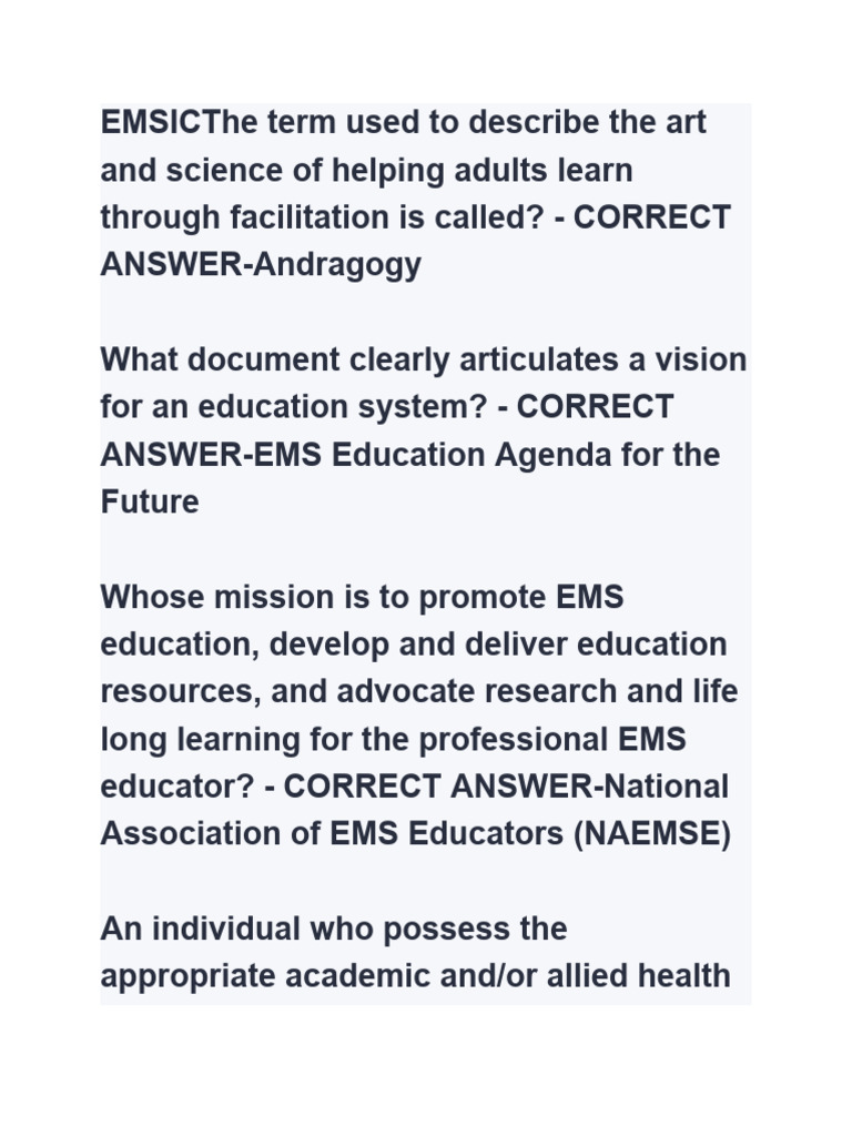 EMSIC - Michigan Study Guide | PDF | Classroom | Learning