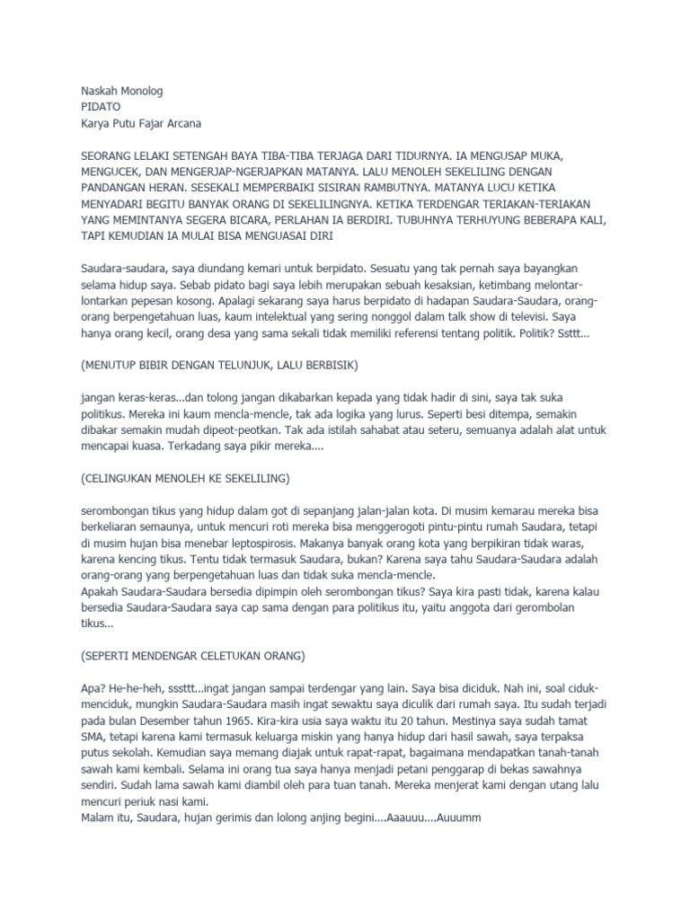 Naskah Monolog | PDF
